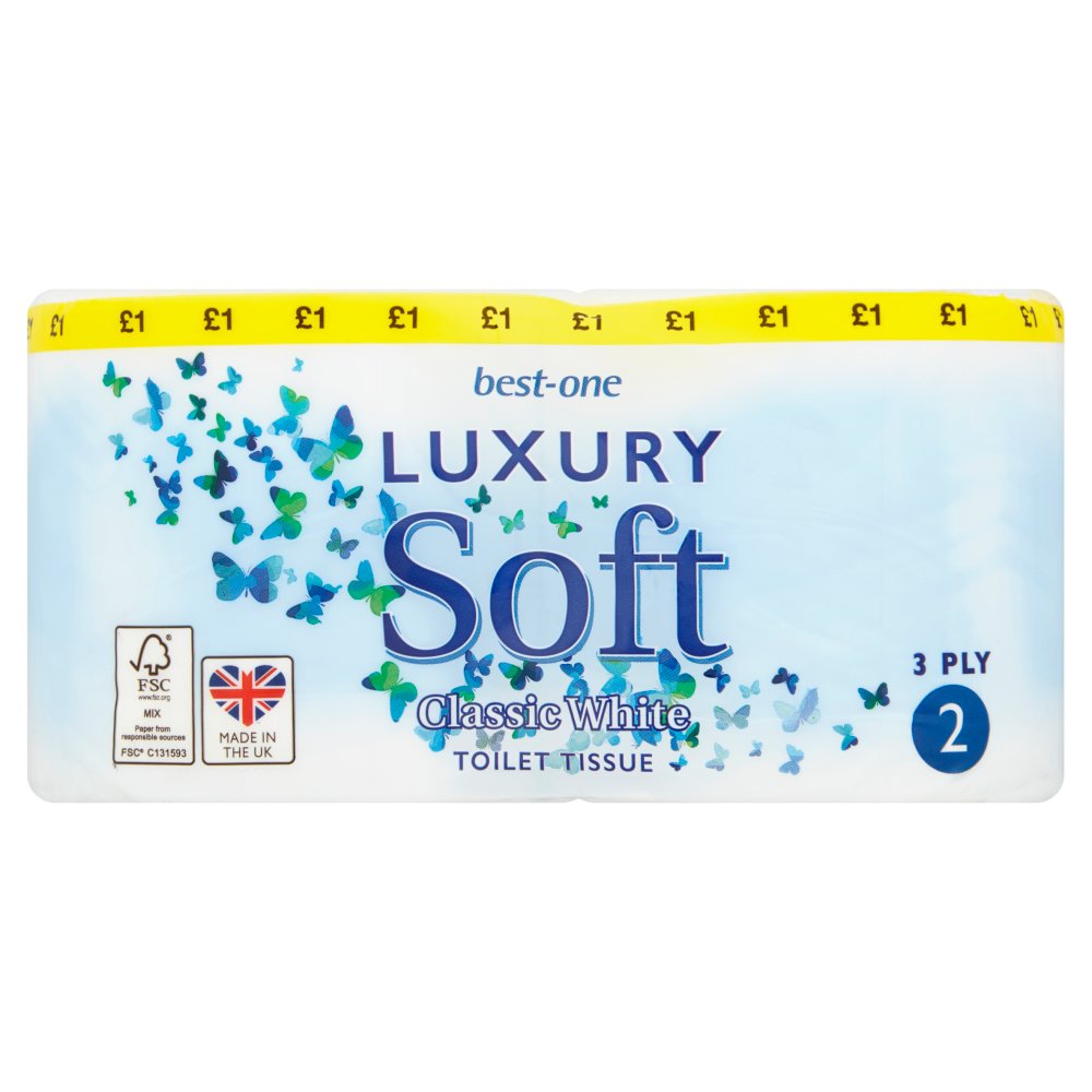 Best-One Luxury Soft Classic White Toilet Tissue 3 Ply 2 Rolls ...