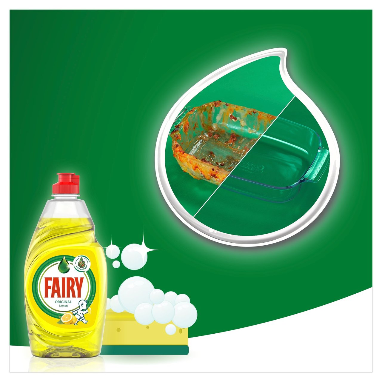 Fairy Original Washing Up Liquid Lemon with LiftAction 433ml c ...