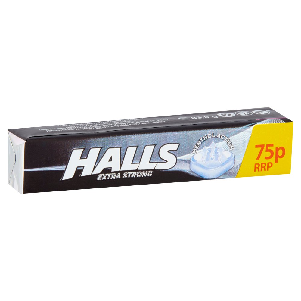 Halls Extra Strong Menthol Action Sweets 75p 33.5g 1 | Britannia.lk