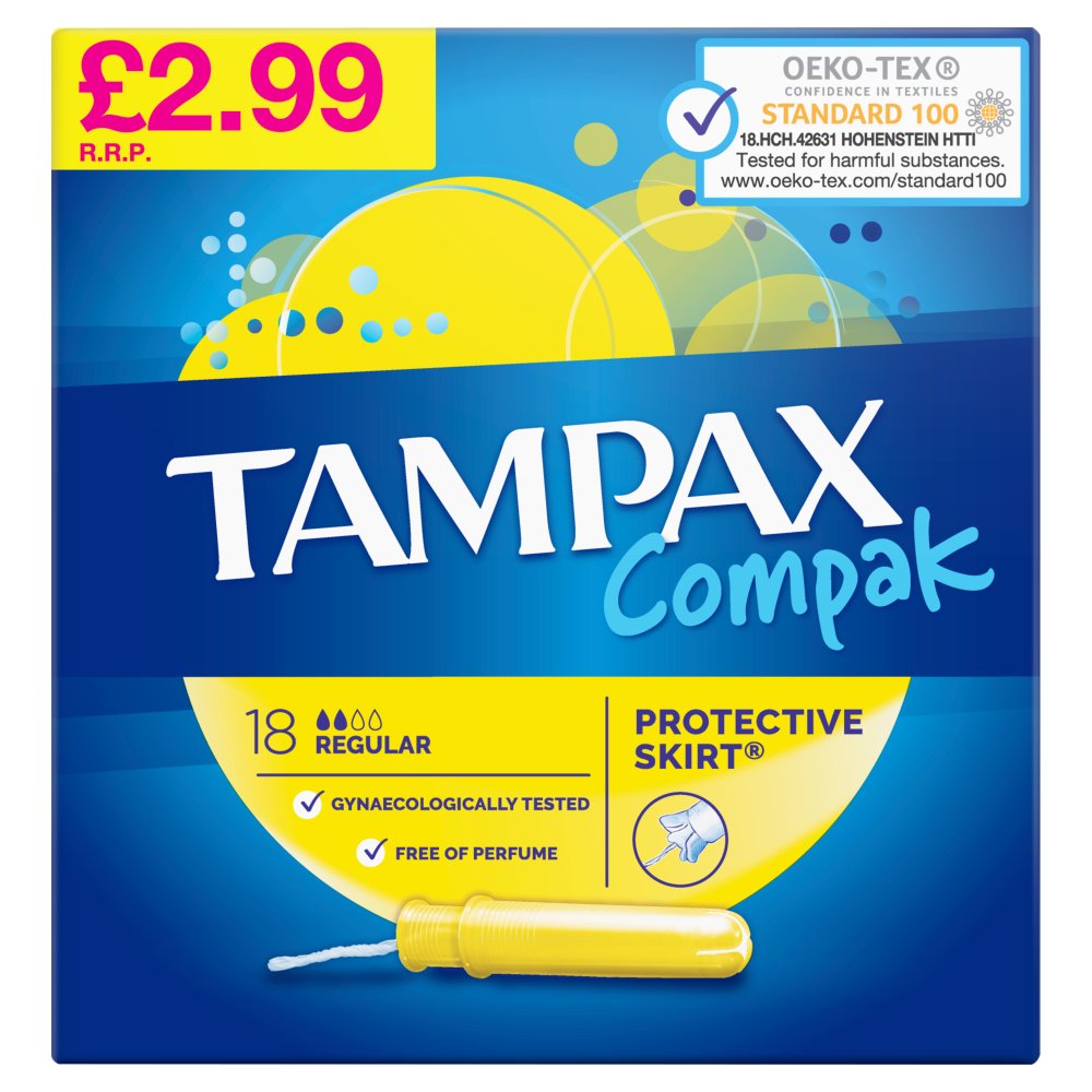 Tampax Compak Regular Tampons Applicator 18s | Britannia.lk