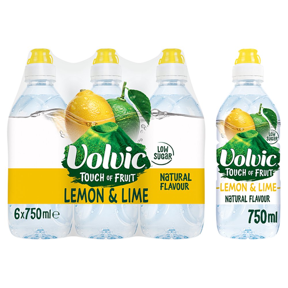Volvic Touch of Fruit Low Sugar Lemon & Lime Natural Flavoured Water 6 ...