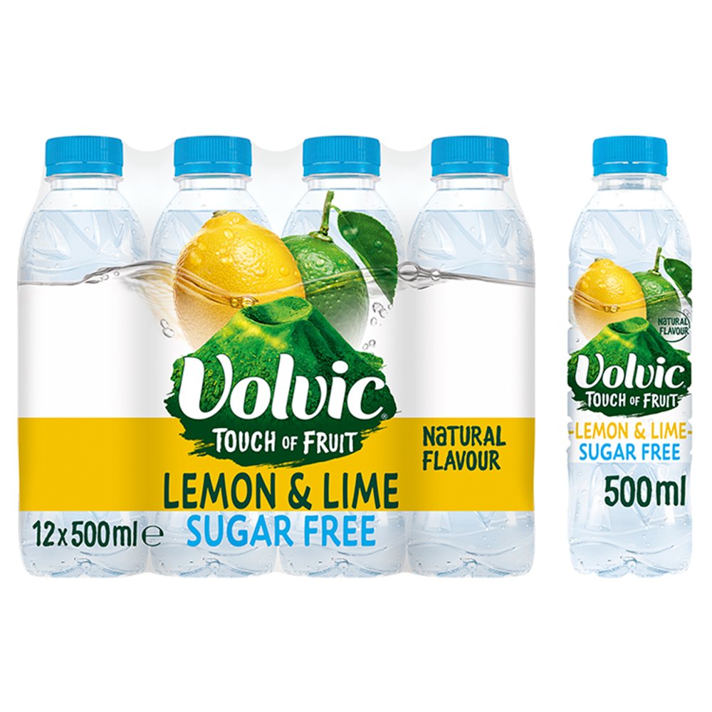 Volvic Touch of Fruit Sugar Free Lemon & Lime Natural Flavoured Water ...