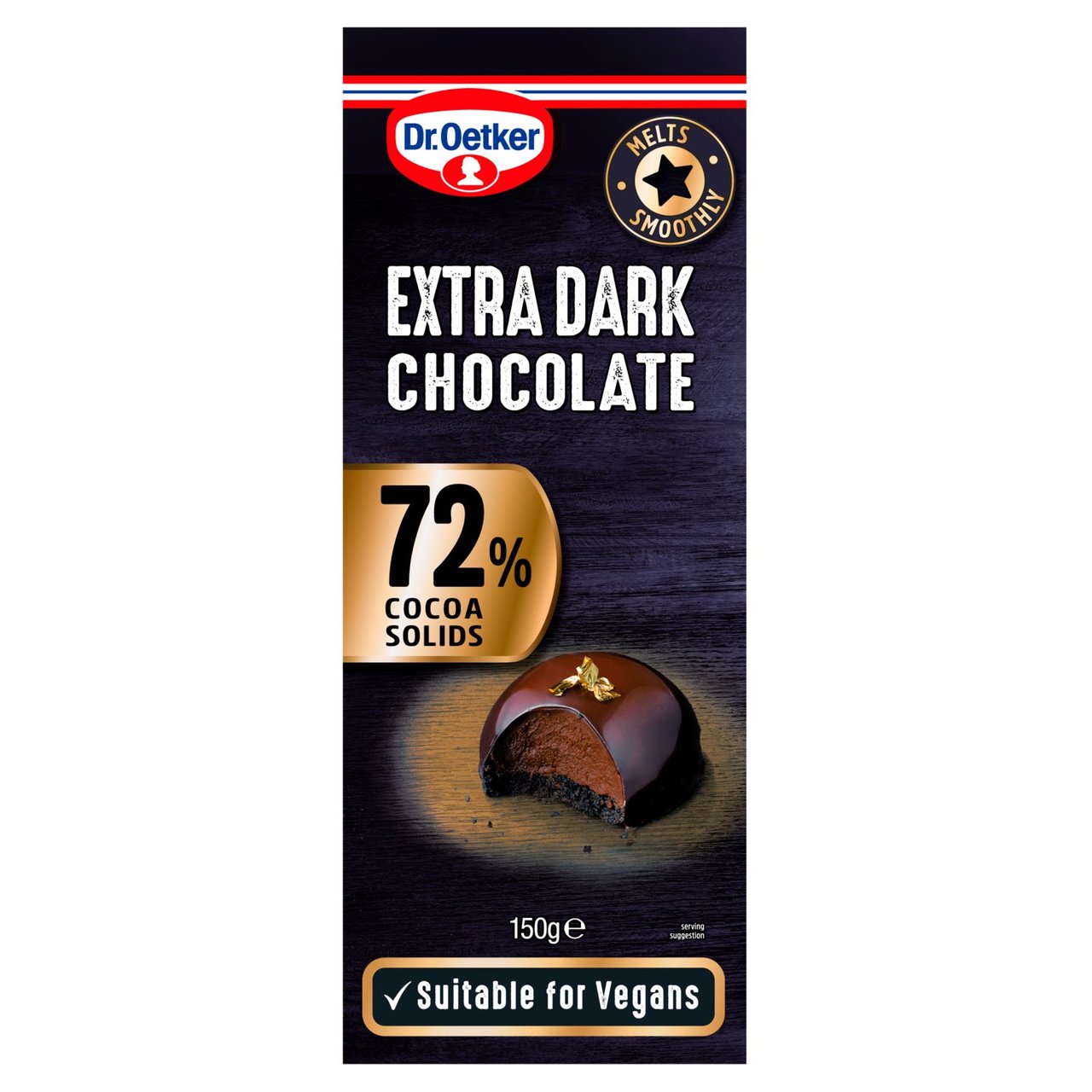 Dr. Oetker 72% Extra Dark Chocolate Bar 150g | Britannia.lk