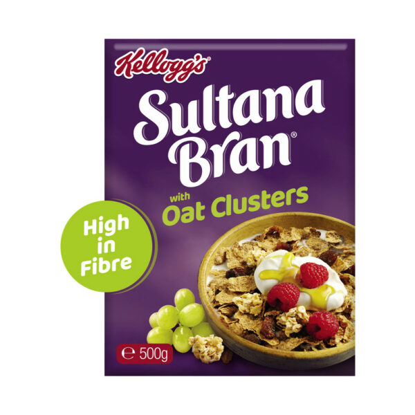 Kellogg’s Sultana Bran Crunch Extra Oat Clusters 500g | Britannia.lk