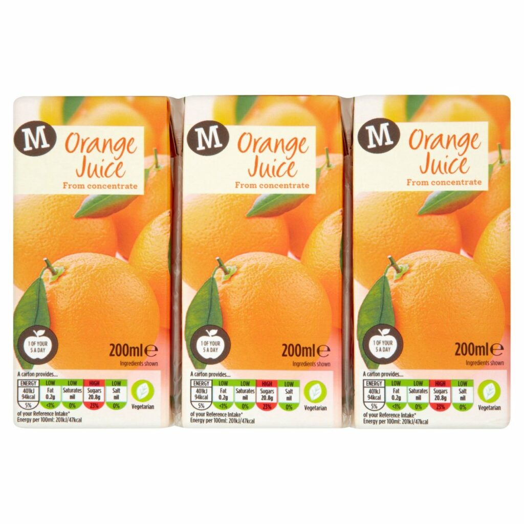 Morrisons Orange Juice from Concentrate 3 x 200ml | Britannia.lk