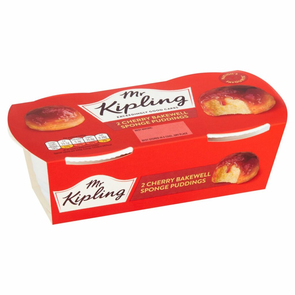 Mr Kipling Cherry Bakewell Sponge Puddings 2 per pack 2 | Britannia.lk