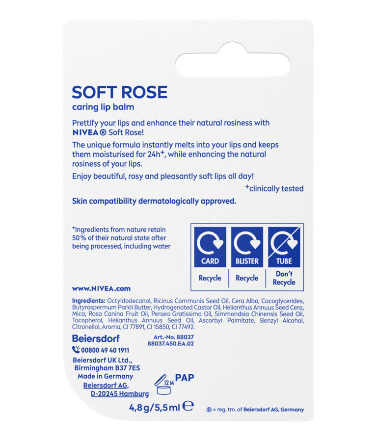 NIVEA Soft Rose Lip Balm 4.8g | Britannia.lk