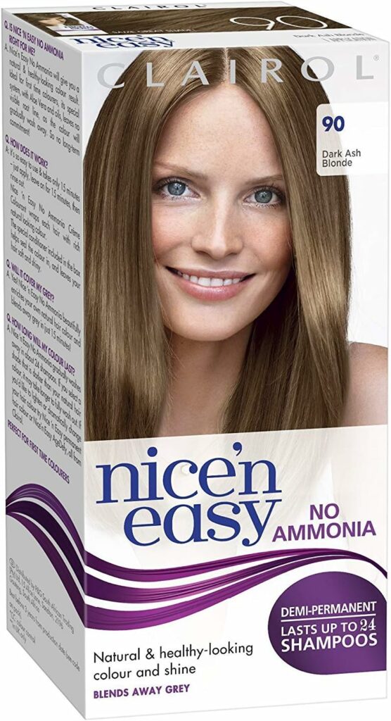 Clairol Nice’n Easy No Ammonia Hair Dye, 90 Dark Ash Blonde | Britannia.lk