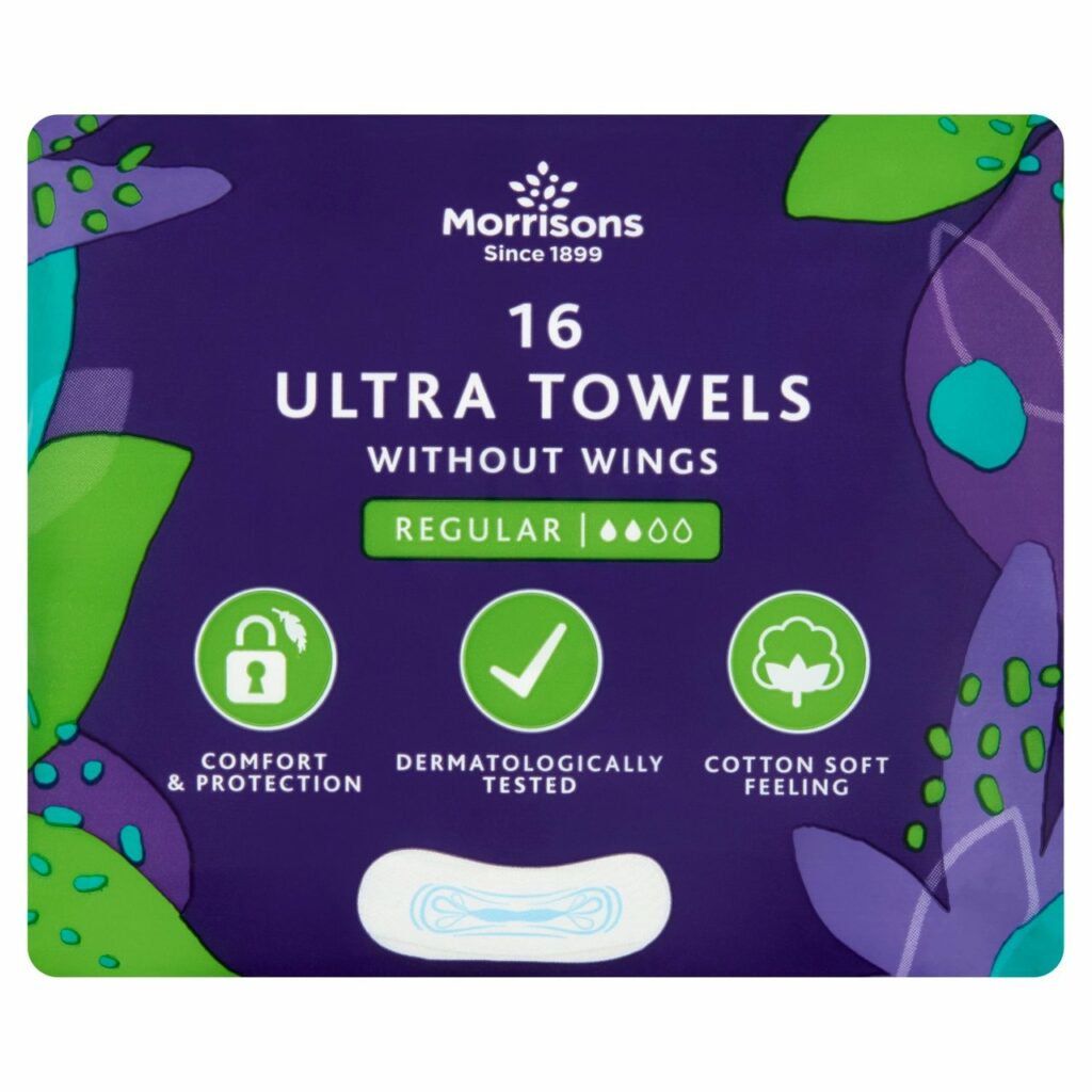 Morrisons Normal Ultra Towels without Wings 16 per pack | Britannia.lk